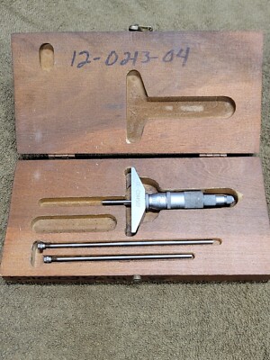 Scherr-Tumico Depth Gage Micrometer 5" 6" CNC 12-0213-04 2.5" Base | eBay