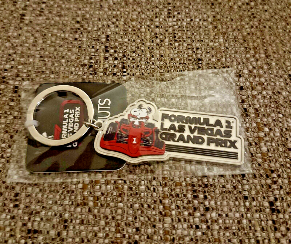 rare FORMULA 1 2024 f1 LAS VEGAS GRAND PRIX x PEANUTS KEYCHAIN stickers ...