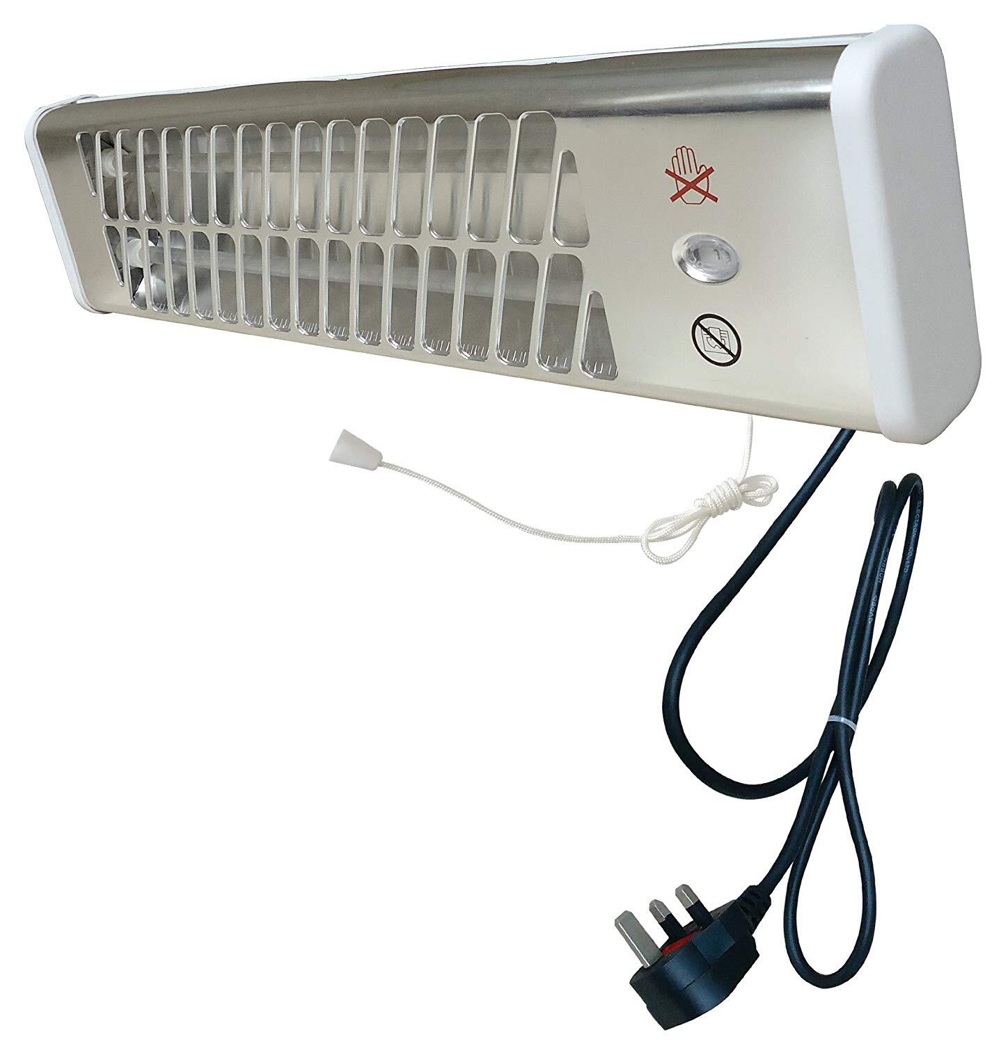 Wall Mounted 1200W Quartz Infrared Bathroom Heater 600w 1200w pull cord ...