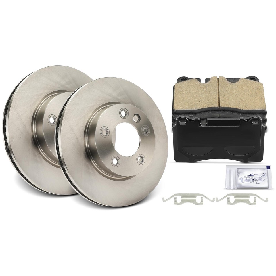 Front Disc Brake Rotors & Ceramic Pads for VW Touareg 2006 2007 2008 ...