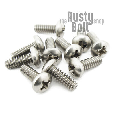 #6-32 x 3/8", Phillips Pan Head Screws, A2 304 18-8, Stainless Steel | eBay