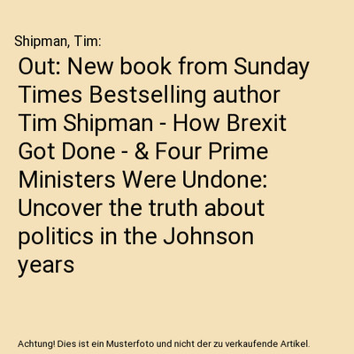 Out: New book from Sunday Times Bestselling author Tim Shipman - How ...