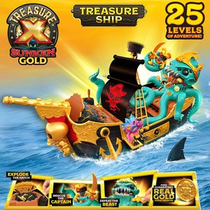 Treasure X Sunken Gold Treasure Ship Playset - New 2020! with Real Gold ...