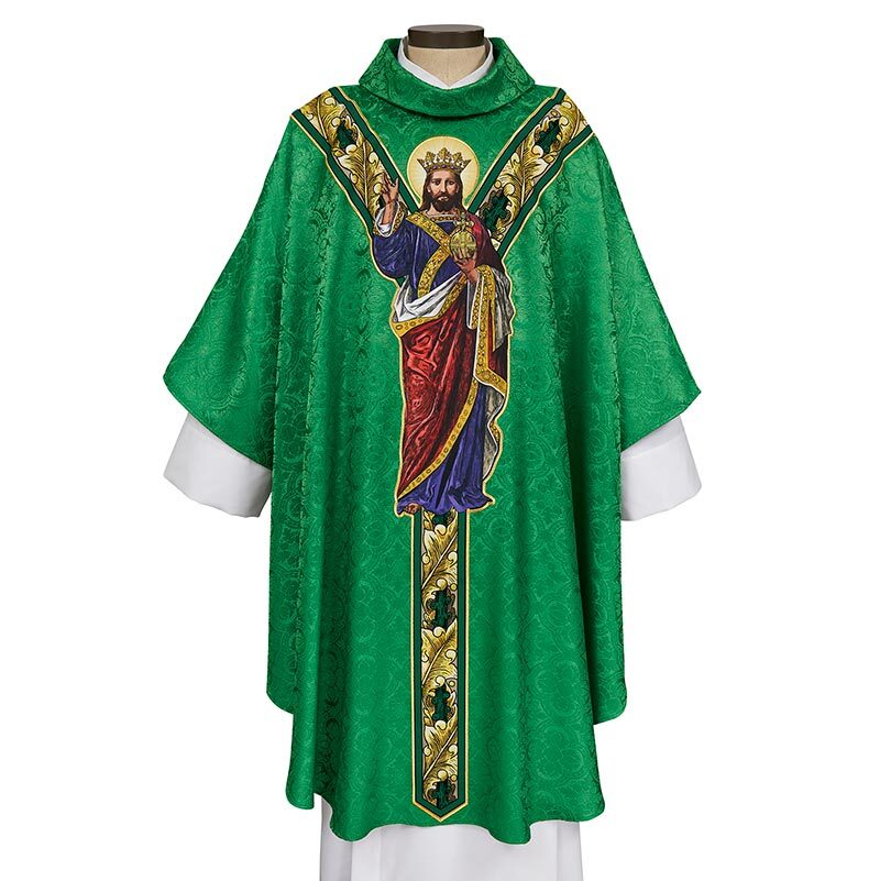 Ornate Christ the King Cowl Collar Chasuble Stole Church Vestment Set ...