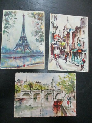 Paris, different sites, 3 x vintage post cards, France, 60's. C8 | eBay