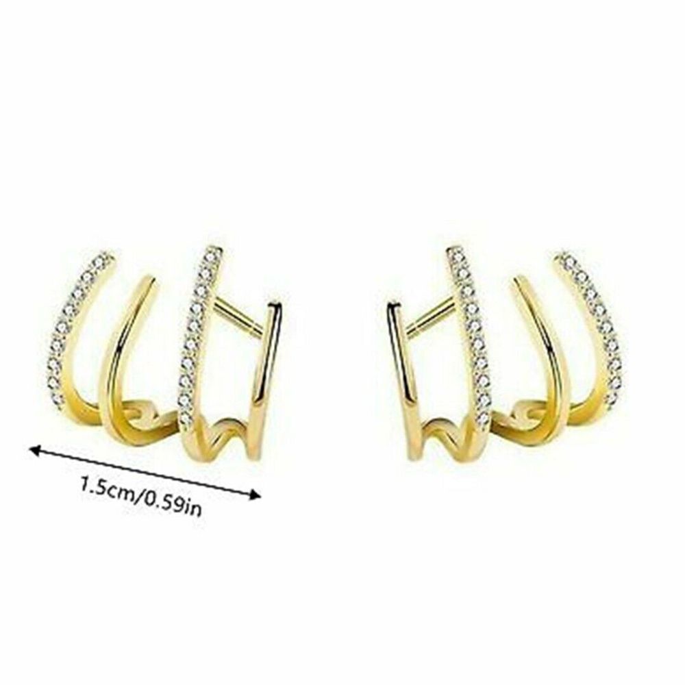 Girls Shiny Ear Pendants Crystal Earrings Claw Earstuds 925 Silver ...