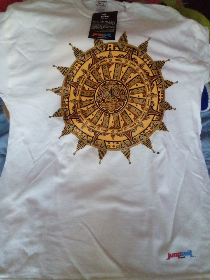 elvis jumpsuit Aztec Sundial T-shirt Art by Elvis' Original Artist Gene ...