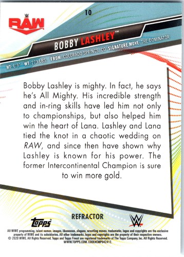 2020 Topps WWE Finest #10 Bobby Lashley Refractor | eBay
