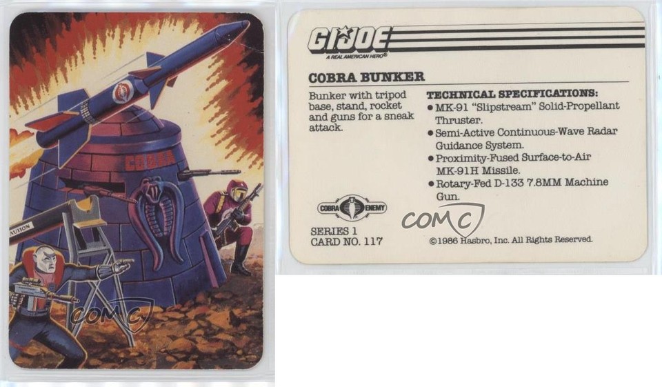 1986 Hasbro/Milton Bradley GI Joe Action Cards Cobra Bunker #117 0rd2 ...