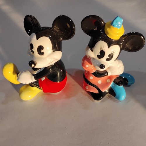 Vintage Mickey & Minnie Mouse Figurines Walt Disney Productions Japan ...