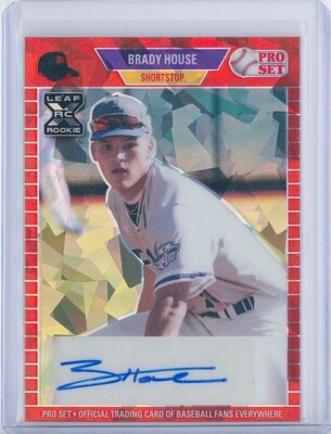 BRADY HOUSE RC 2021 PRO SET METAL BASEBALL RED CRACKED ICE REFRACTOR ...