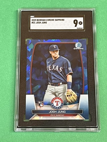 JOSH JUNG 2023 BOWMAN CHROME SAPPIRE TEXAS RANGERS RC ROOKIE CARD #21 ...