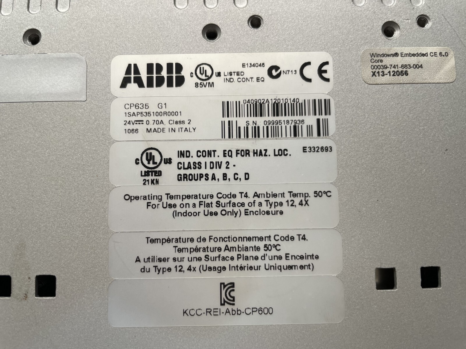 NEW ABB CP635 G1 1SAP535100R0001 CP635 Control Panel, TFT Graphic ...