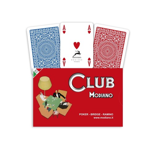 Ramino Poker Club Bridge Playing Cards Double Deck Italy Modiano 300384 ...