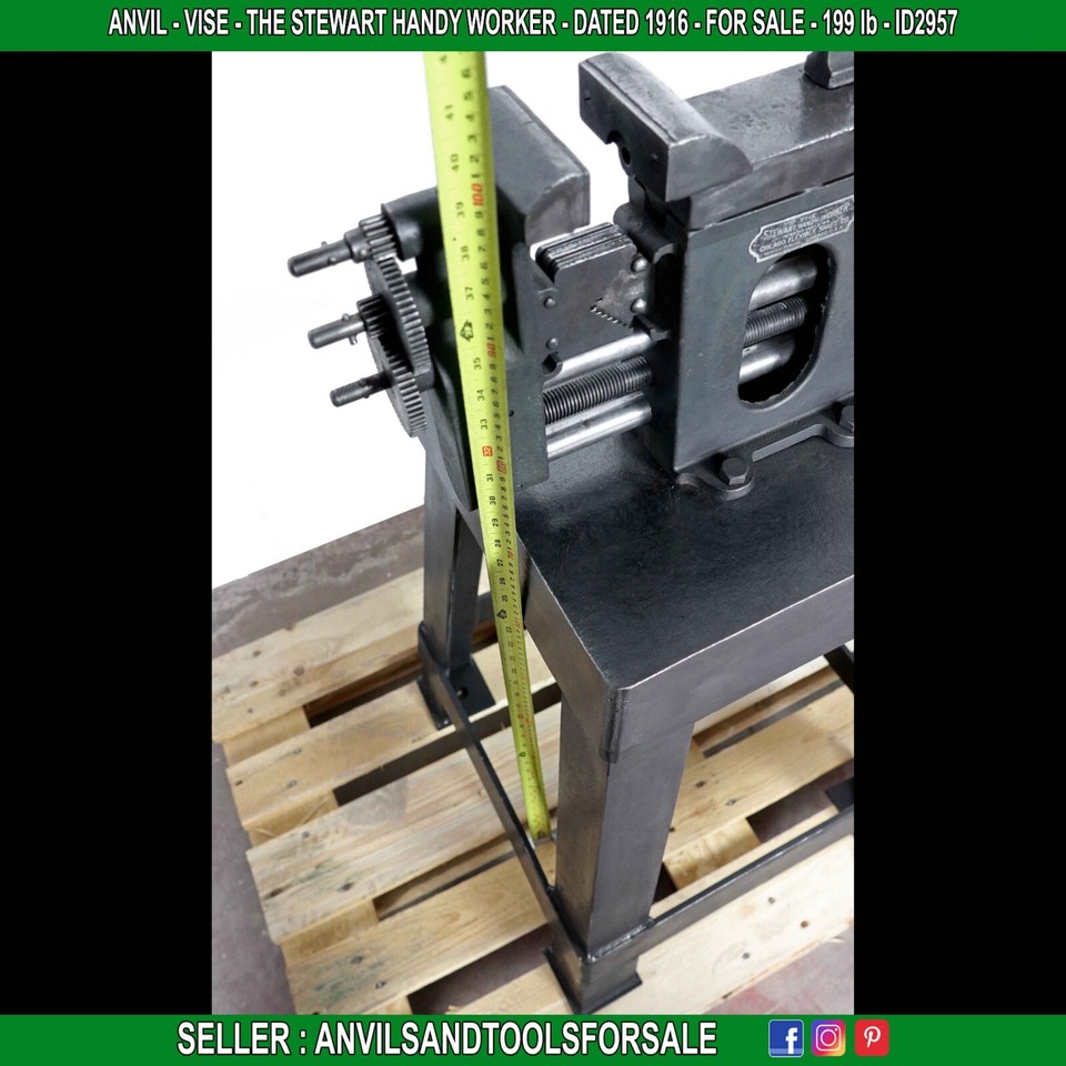 ANVIL - VISE - THE STEWART HANDY WORKER - DATED 1916 - 199 lb - ID2957 ...