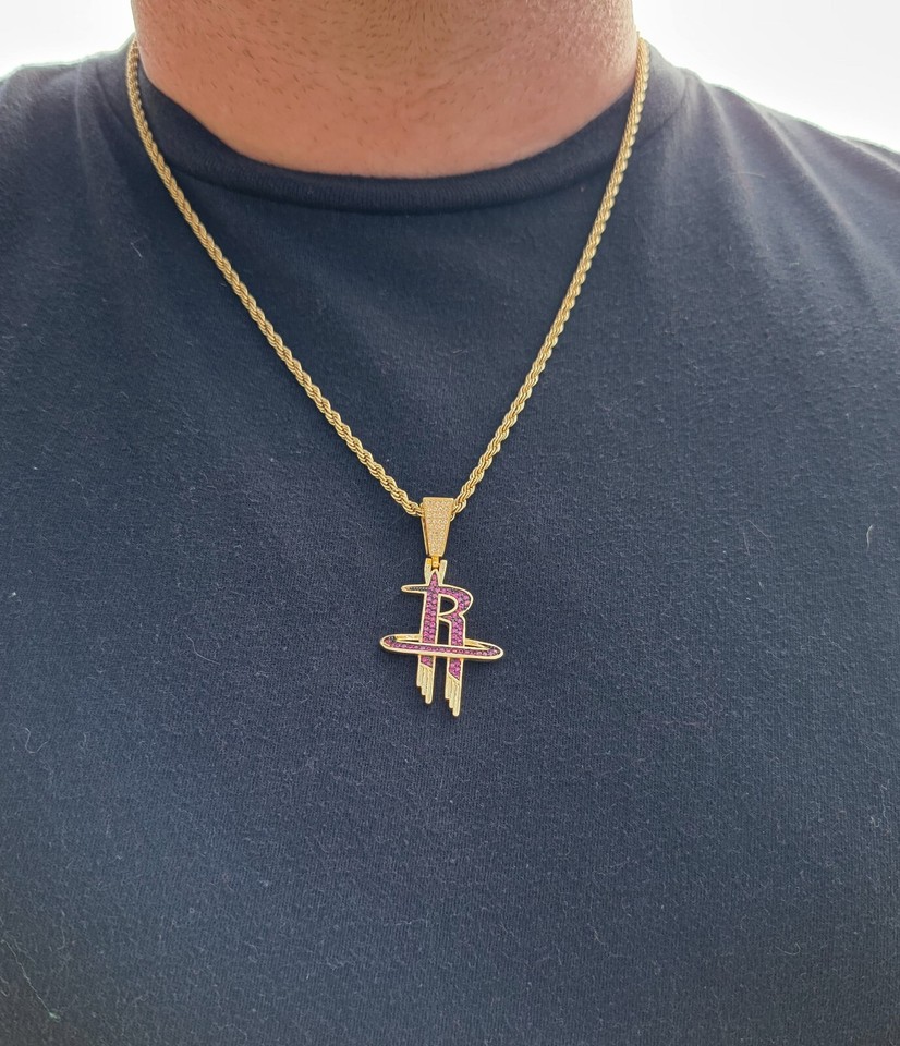 Houston Rockets Gold Pendant And Chain | eBay