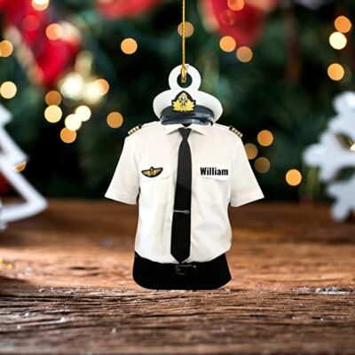Personalized Pilot Christmas Ornament, Pilot Ornament, Pilot Uniform ...
