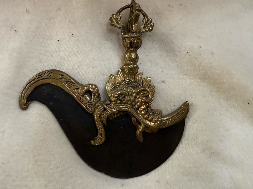 Tibetan Kartika Flaying Knife Sword Brass Buddhist Tantric Ritual Nepal ...