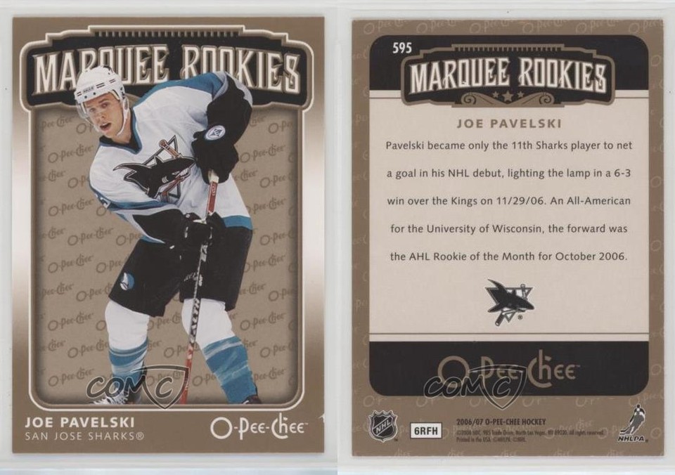 2006-07 O-Pee-Chee Marquee Rookies Joe Pavelski #595 b8c | eBay