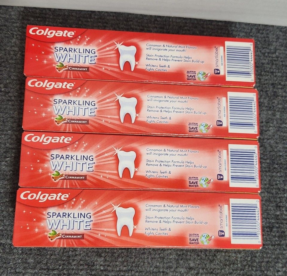 Colgate Sparkling White Cinnamint Toothpaste Cinnamon & Mint Gel 4 oz ...