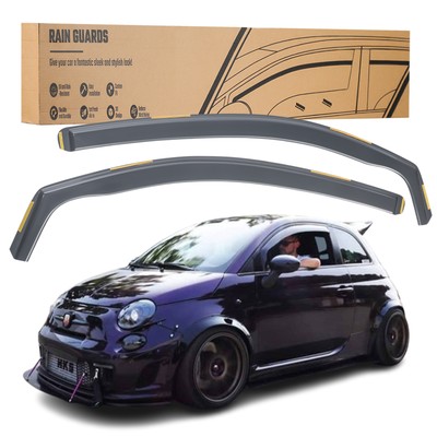Wind Deflectors FOR FIAT 500 or Fiat ABARTH 3-doors 2007-on 2pc Tinted ...