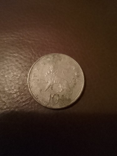 1992 10p Ten Pence Coin, Circulated Queen Elizabeth II with Lion Design ...