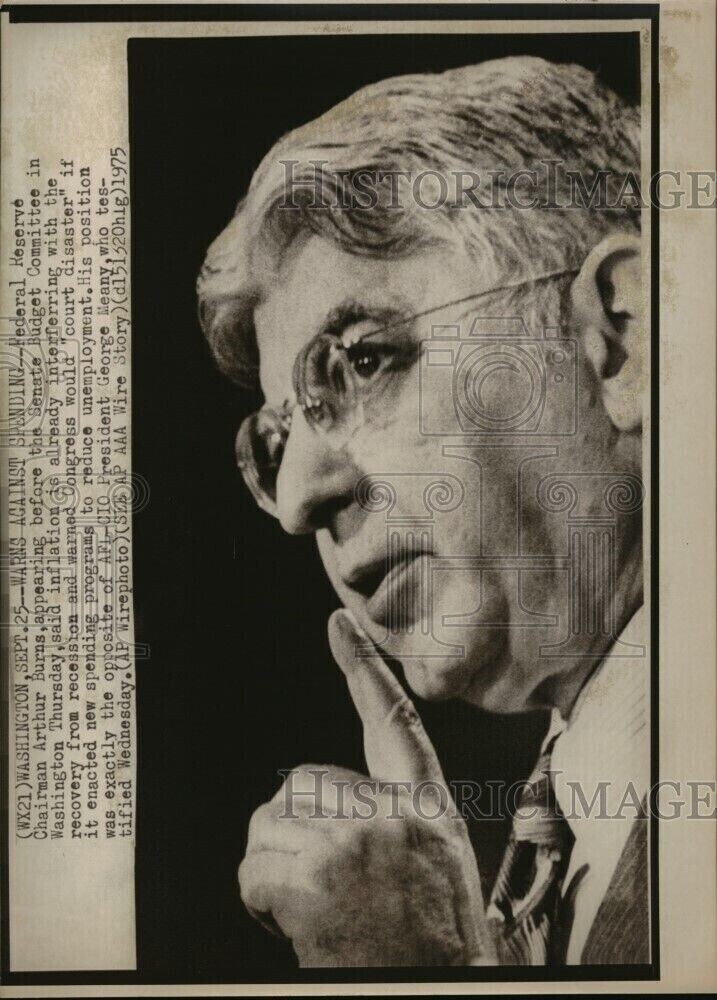 1975 Arthur F Burns Federal Reserve Board 8X11 Historic Historic ...