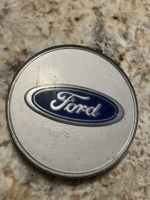 (1) OEM Ford wheel center cap 4 1/4" silver / blue logo | eBay