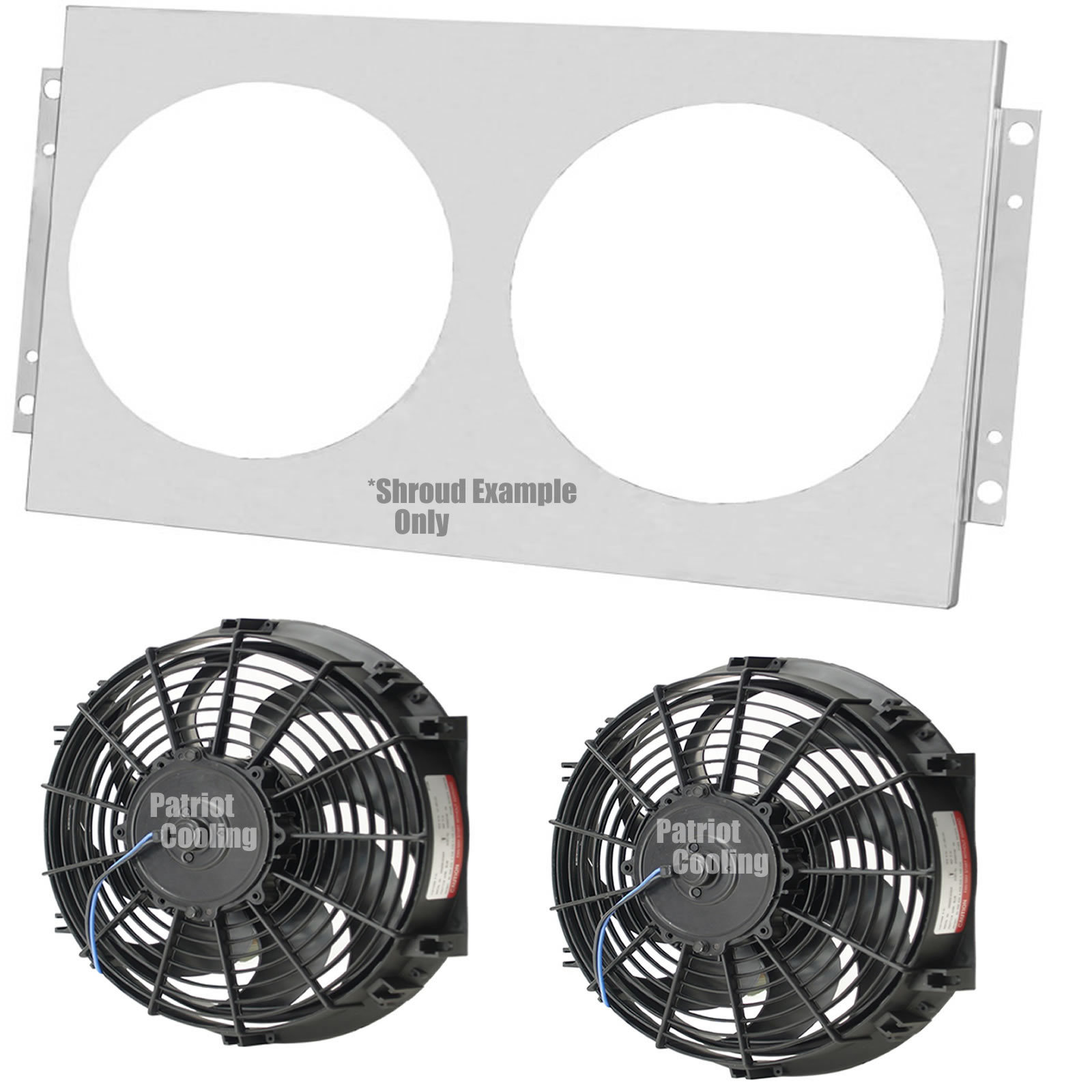 Dodge Charger Aluminum Radiator Fan Shroud & 2-10" Fans-15 7/8"H x 21 1 ...
