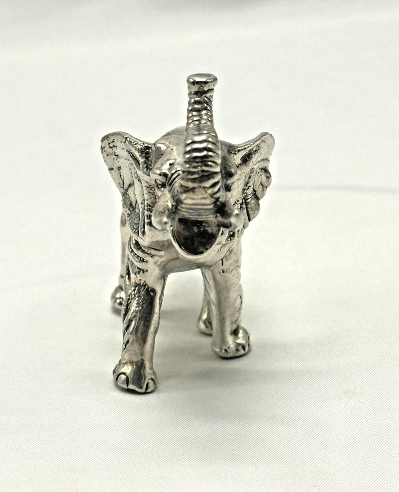 Vintage Solid 925 Sterling Silver Elephant Figurine Trunk Up Lucky ...