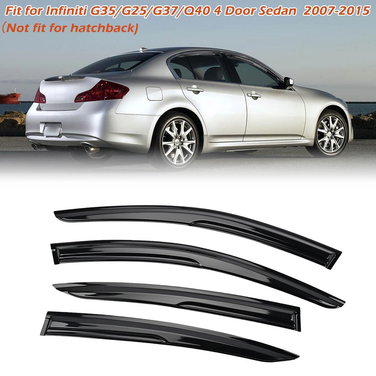 For Infiniti G35 G37 G25 07-15 Sedan JDM-Mugen Window Visor Rain Guard ...