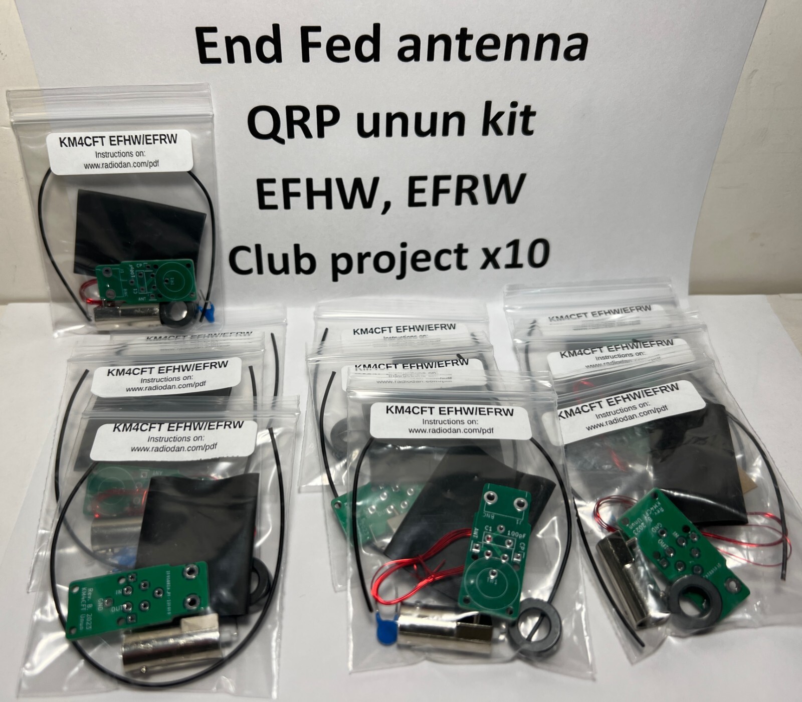End Fed Half-Wave (EFHW) antenna unun kit, (EFRW) CLUB PROJECT x10 QRP ...