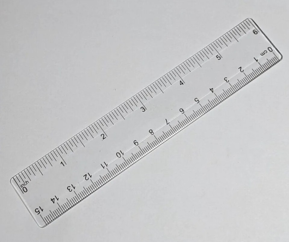 6 Inch Ruler Small Clear Plastic INCHES & CENTIMETERS measuring 6 ...
