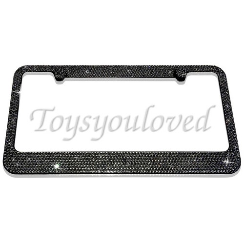 Black Diamond Gray Crystal Bling License Plate Frame made with ...