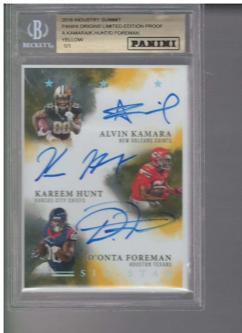 2018 Panini Origins Alvin Kamara Kareem Hunt D'Onta Foremen 1/1 ...