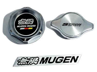 GUNMETAL OIL CAP + RADIATOR CAP FOR HONDA & ACURA SPOON SPORTS MUGEN ...
