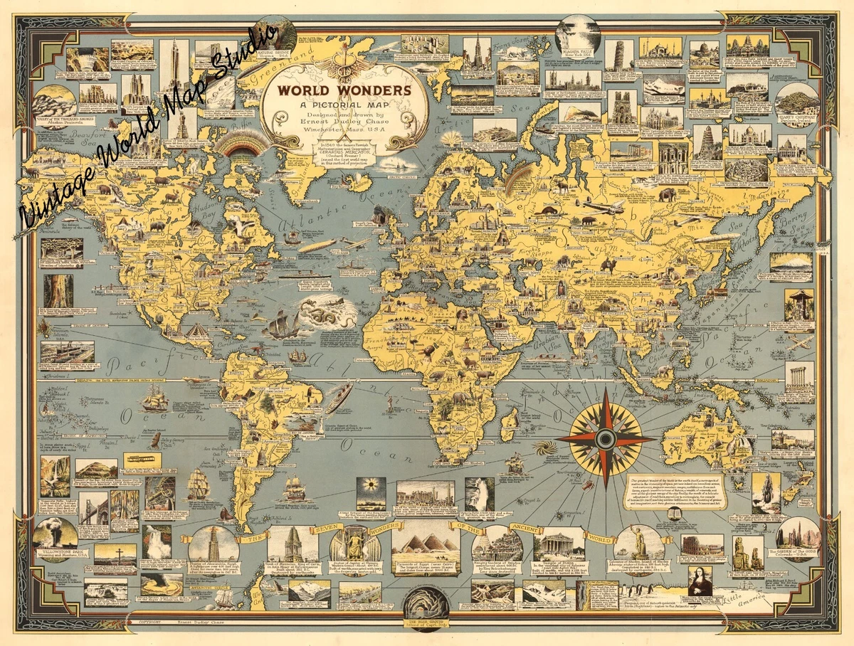 Vintage World Map Poster