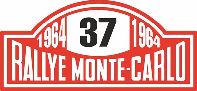 No. 37 1964 25cm Vinyl Stickers Monte Carlo Rally car window motorsport ...