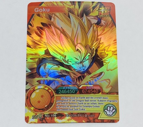 Goku - Dragon Ball Super Trading Card SSR No. 100 Rainbow Holo Foil Tc5 ...