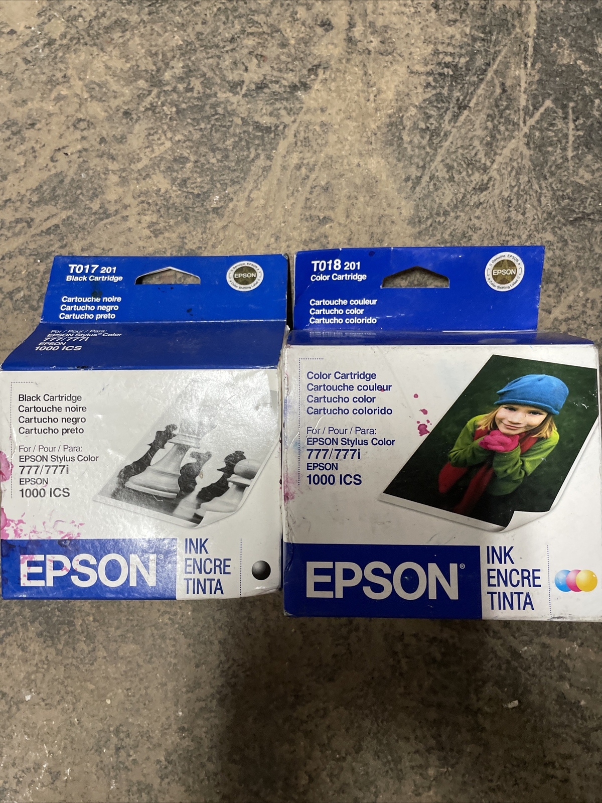 2pk Genuine Epson T017/T018 Black Ink 17/18 Stylus 777i 1000 ICS 777 ...