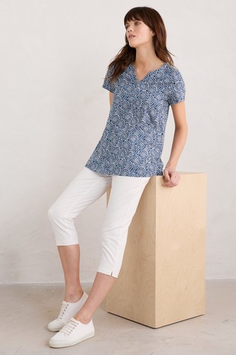 Seasalt Women's Top - blue Risso Short Sleeve Top - Regular - Anemone ...