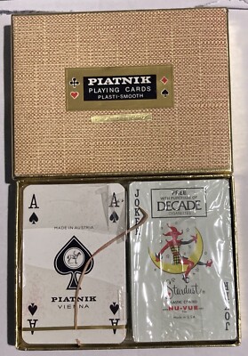 Vintage Piatnik SEALED Playing Cards Plasti-Smooth 2 Decks Made in ...