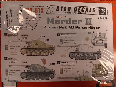 Star Decals 1/35 Marder ll 7.5cm Pak 40 Panzerjager #35-872 | eBay