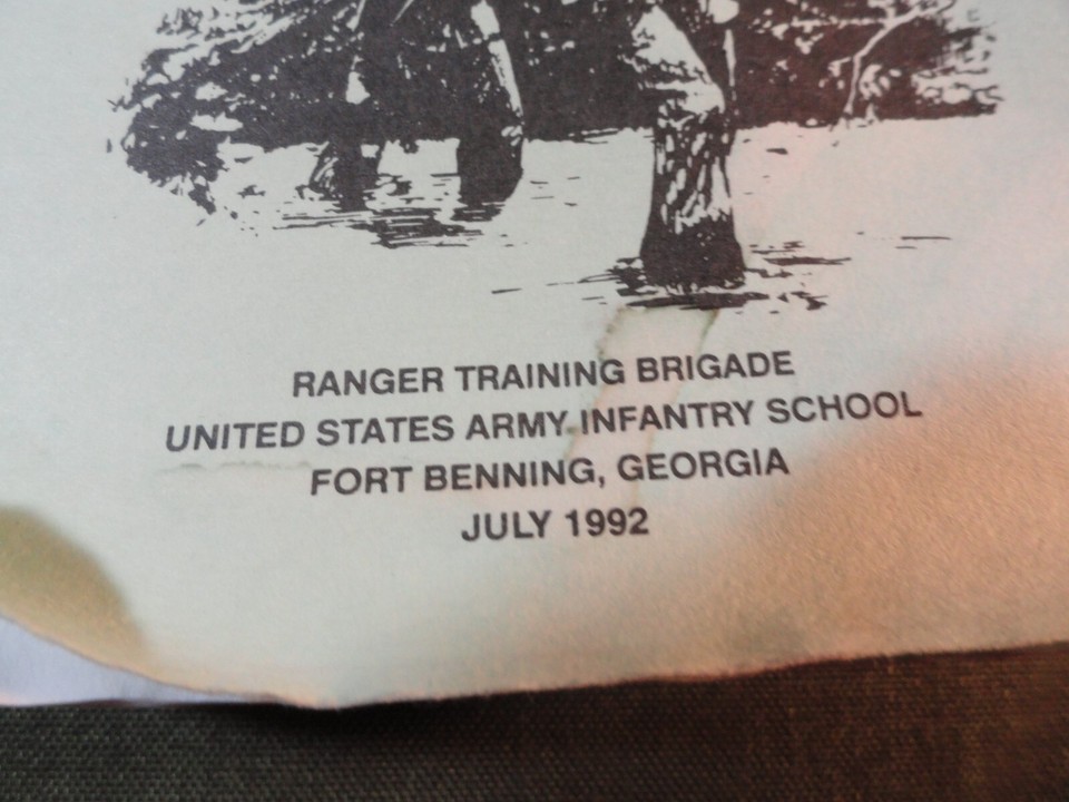 U.S ARMY RANGER HANDBOOK TRAINING BOOK MILITARY RANGER MANUAL BOOK 1992 ...