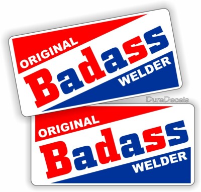 2-pack Bad ass Welder funny Hard Hat Stickers Helmet Decals Fabricator ...