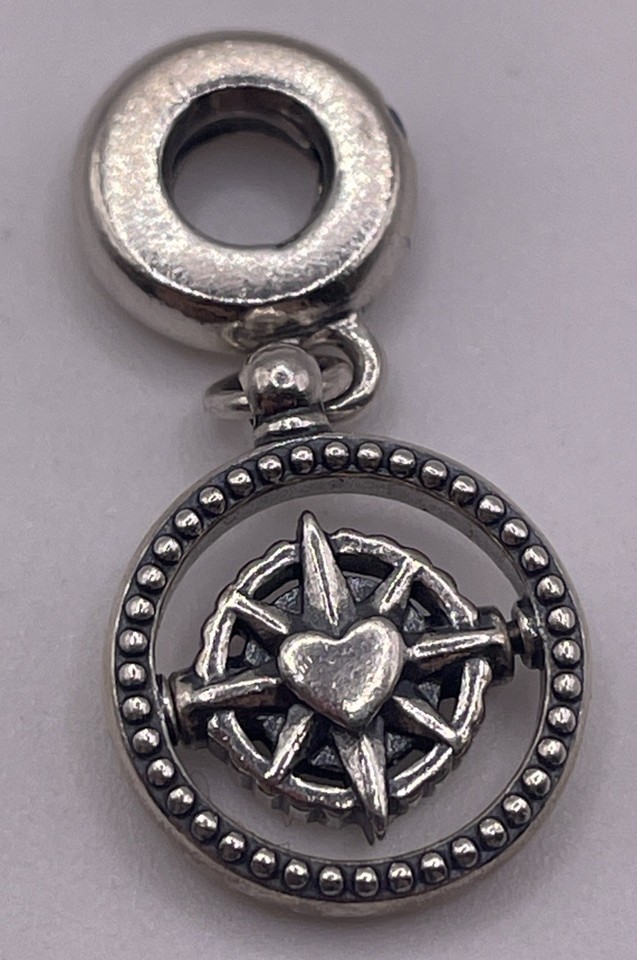 Pandora Sterling ALE Spinning Compass Dangle Charm Blue Crystal Jewelry ...