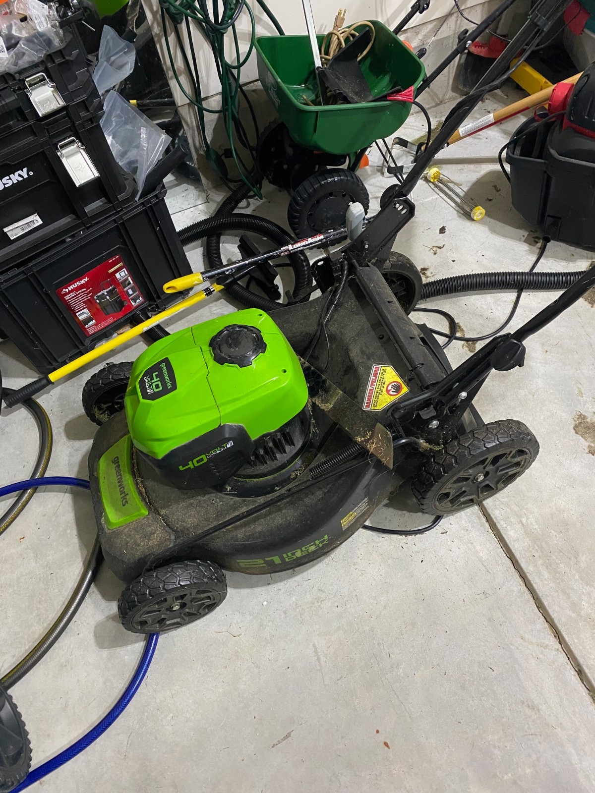 Greenworks 40 v electric lawner mower 21" deck - 19" blade | eBay
