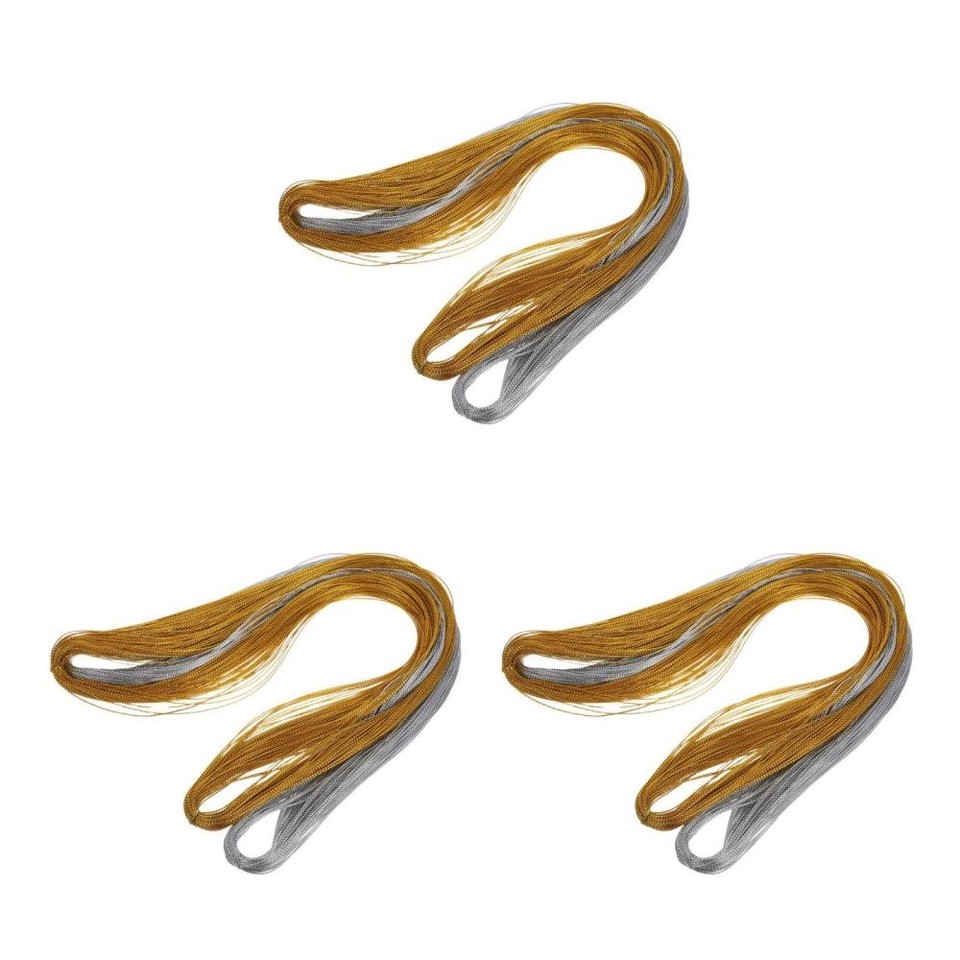 2 Pcs Christmas Decoration Line Gold Metallic Thread Tinsel Twine ...