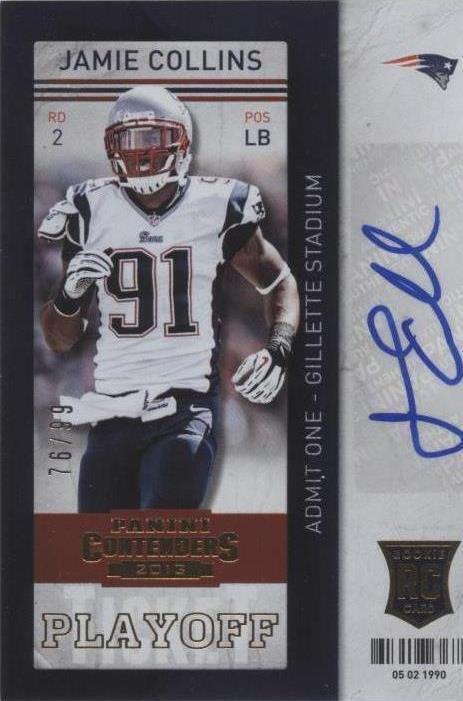 2013 Panini Contenders - Jamie Collins #142 Short Print Rookies Playoff ...
