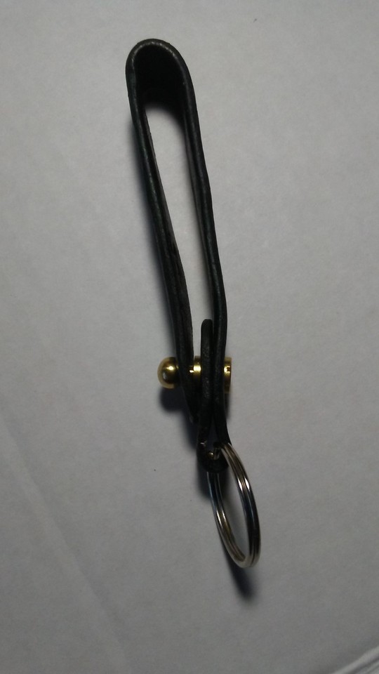All Leather ~ Hand Made KEY RING Belt Keeper - Snap on~ Snap off - 5% ...